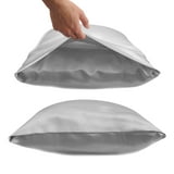 Satin Pillowcases Pair with Envelope Closure (Standard, Silver ...
