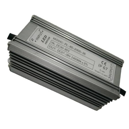 80Watt LED Driver 2400mA Power Supply Dimmable Input DC 40-80V ...
