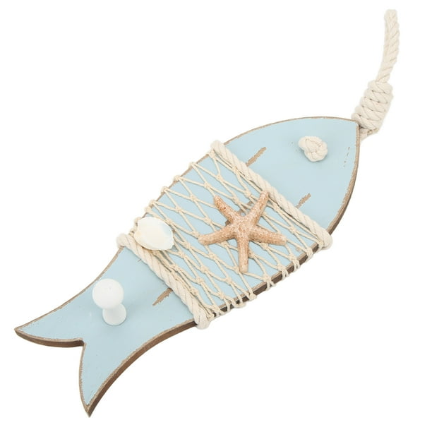 Wood Fish Hanging Decor, Exquisite Texture Nautical Style Nautical Fish ...