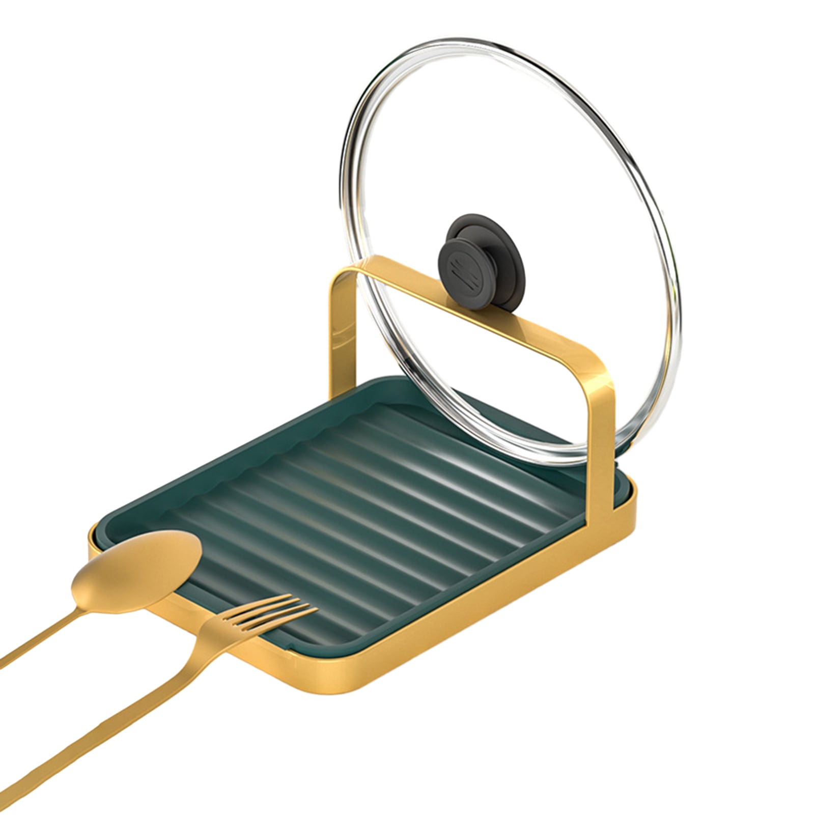Pot Lid Holder with 3 Layers Drain Tray, Desktop Free-Standing Chopping ...