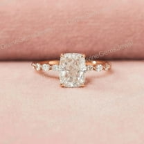 CHIRAGEMSJEWELS Cushion Moissanite Ring, Cushion Engagement Ring ...