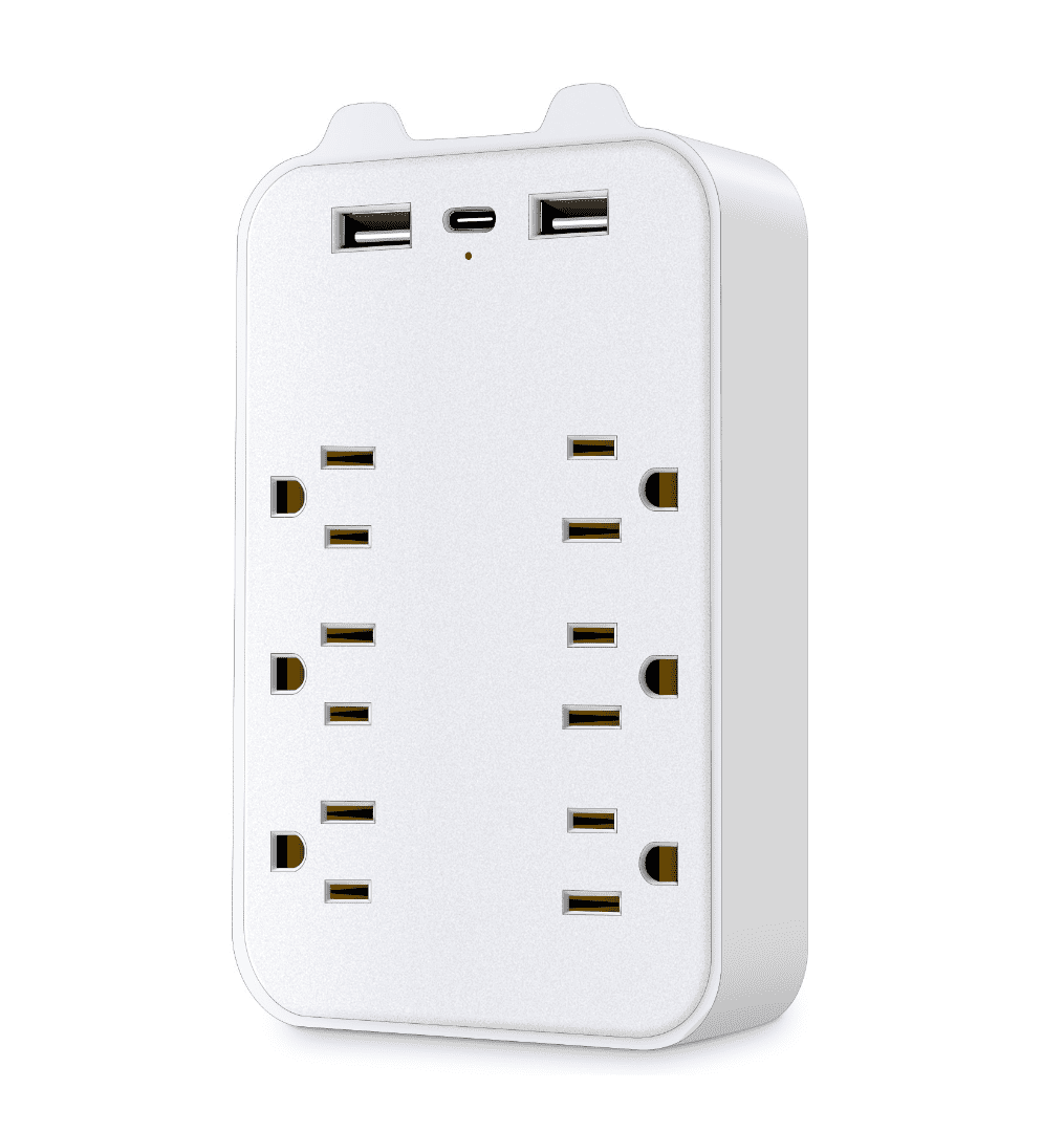Surge Protector wall Outlet extender, USB Wall Charger with 3 USB ...