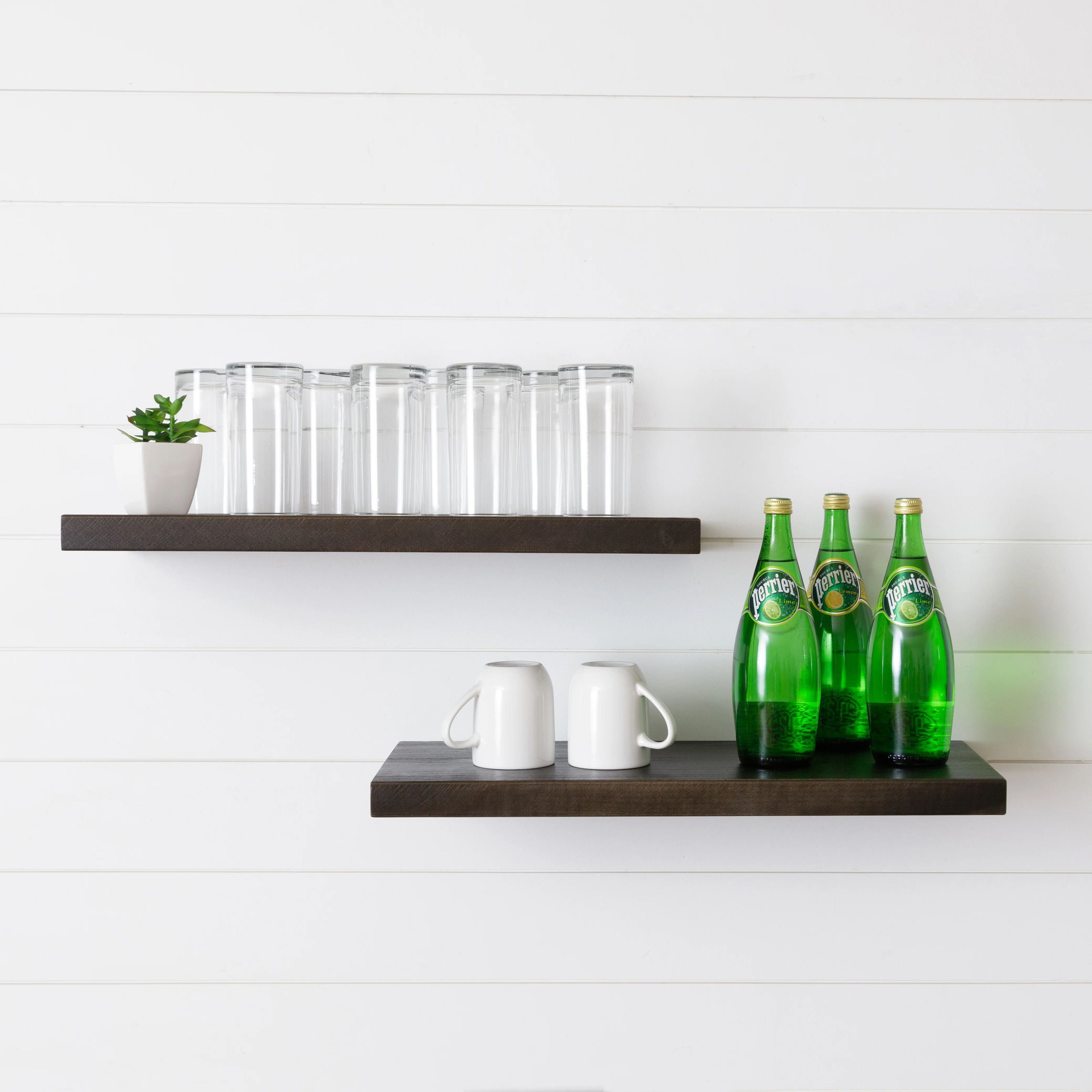 Parker Rustic Floating Wall Shelf, Set of 2 - Walmart.com