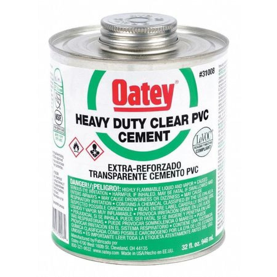 OATEY 31008 PVC Cement,Clear,Heavy Bodied,32 oz. - Walmart.com ...