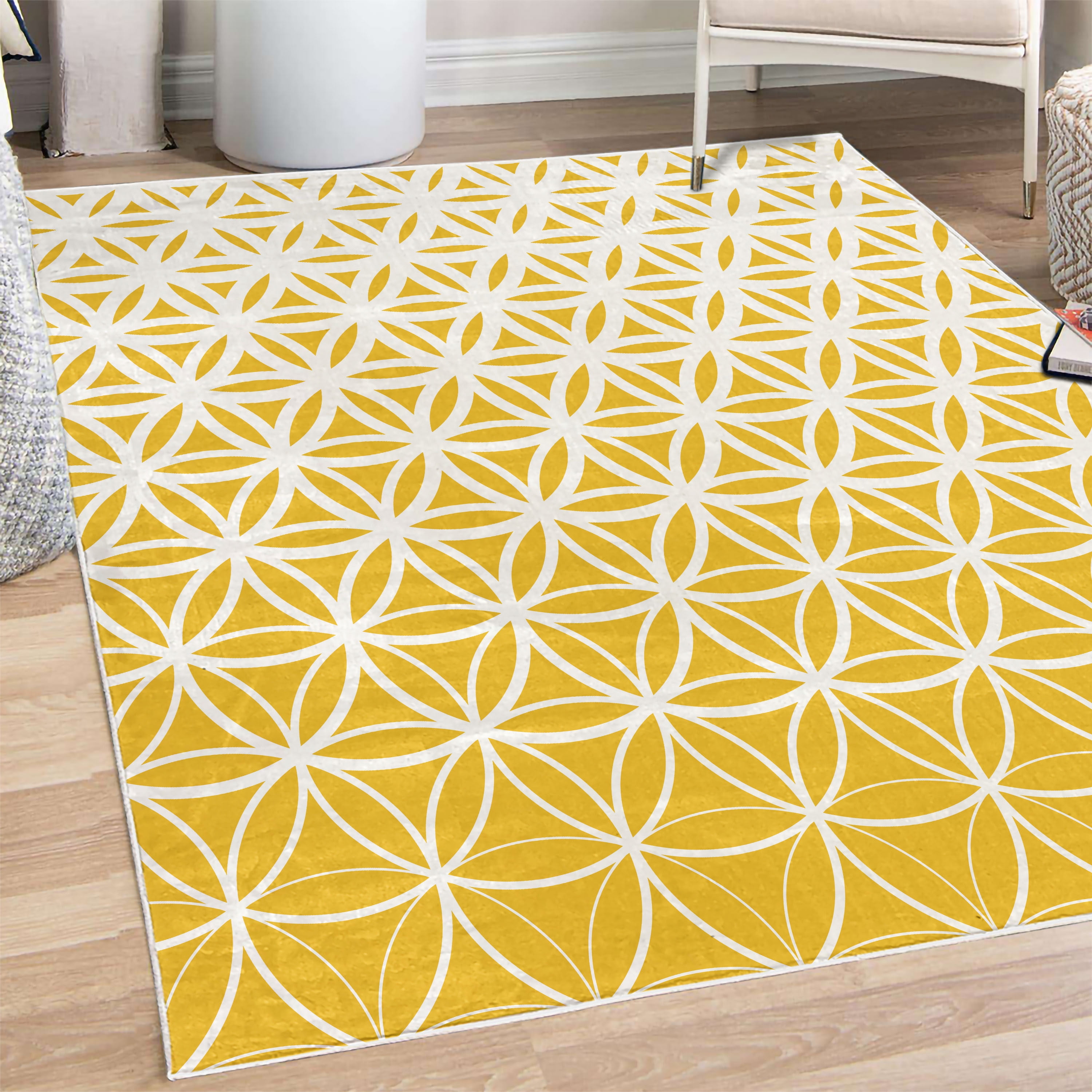 Abstract Decorative Rug, Retro Geometric Ombre Inspired Pattern Classic ...