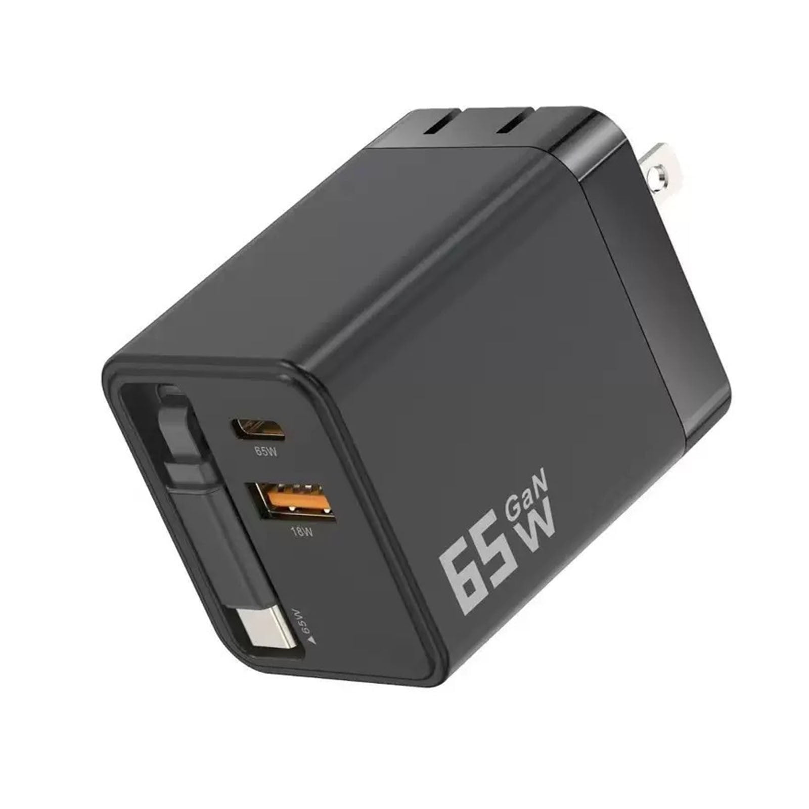Click here for Generic Black 65w Telescopic Charger With Type C A... prices
