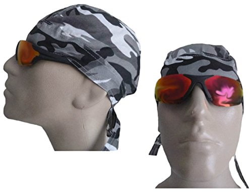 Gray Camo Do Rag Camouflage Grey Bandana Wrap Motorcycle Skull Cap ...