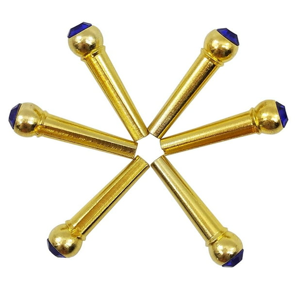 Pack/6pcs Acoustic Guitar String Bridge Pins with Crystal Dot 28.5 x 8 ...