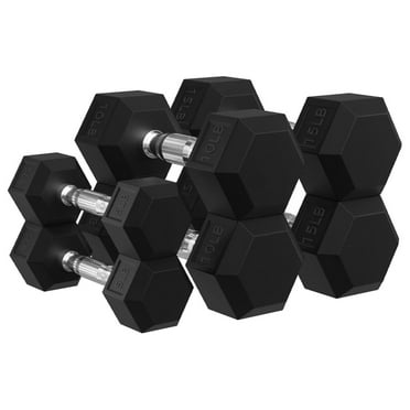 Magshion Neoprene Coated Dumbbell Hand Weights, 15 lb Pair, Anti-Roll ...