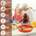 Evjurcn Mini Chocolate Fountain with Removal Serving Tray 3 Layer Milk ...