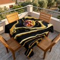 Gold Striped Marble Texture Table Cloth 54x54in, Waterproof Square ...