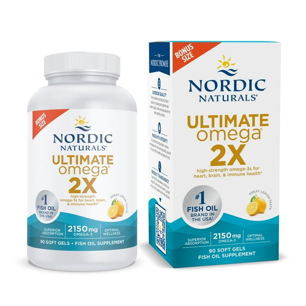 Nordic Naturals Ultimate Omega 2X Softgels, Lemon, 2150 Mg, Fish Oil ...