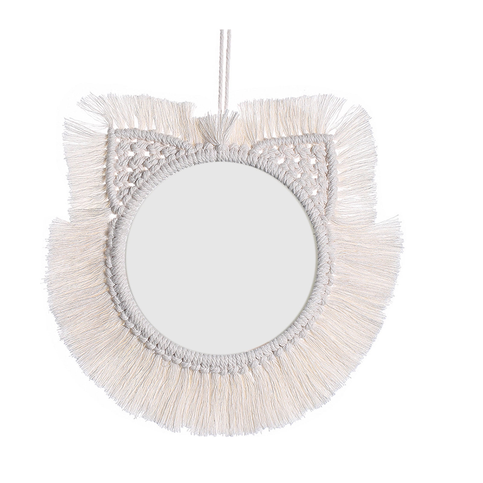 Yesbay Wall Mirror Round Aesthetic with Tassels Home Decoration Woven ...