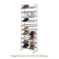 Mainstays 10-Tier Silver & Black Narrow Shoe Rack for Shoe Storage ...