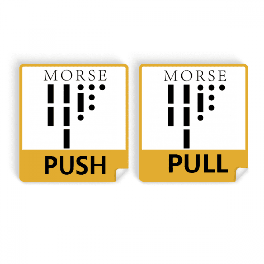 Morse Code Point-Line Representation Push Pull Door Sign Vinyl Stickers ...