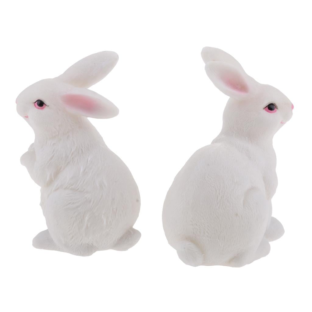 home and garden Statues Outdoor Scene Ornaments, Lifelike Resin Rabbits ...