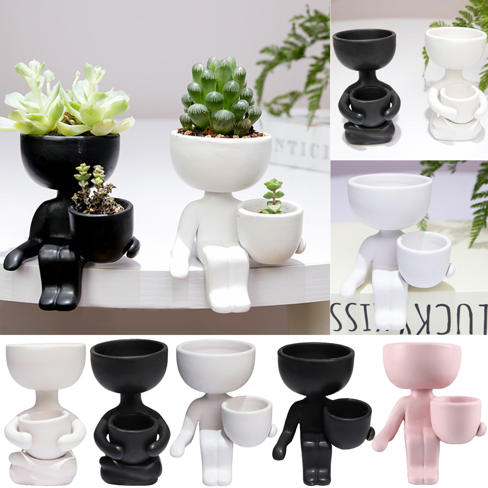 Outdoor & Gardening Small Vase Woman Body Succulent Planter Pots ...