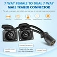 Nilight 7 Way Trailer Plug Y Pigtail Splitter Double Brasse 7Pin Female ...