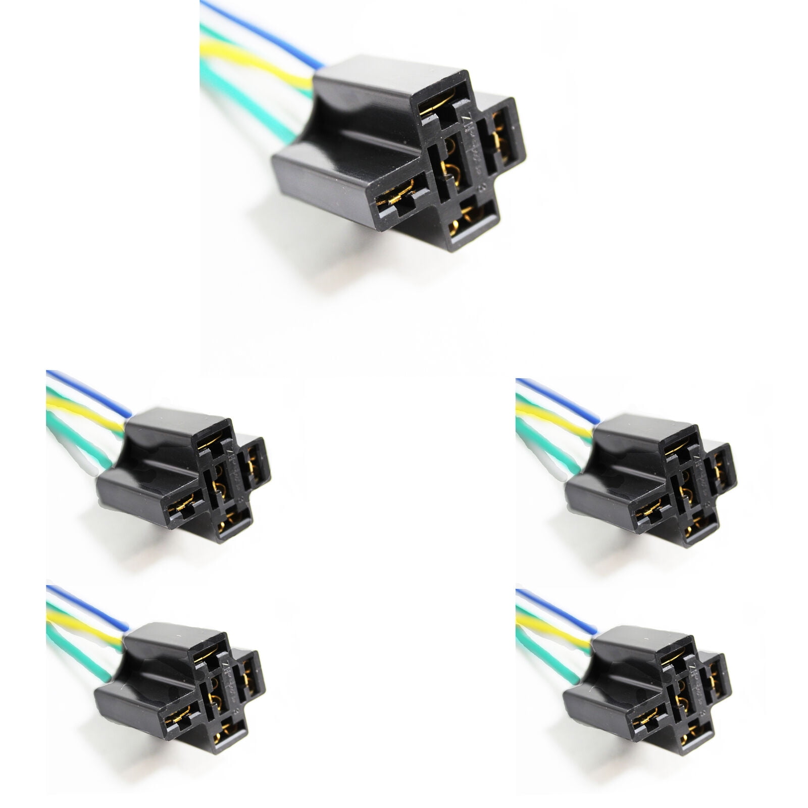 5x Automotive Relay Harness Socket Set 12V 30/40 Amp 5-Pin SPDT ...
