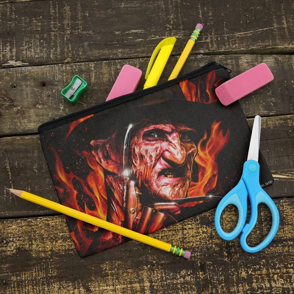 A Nightmare on Elm Street Freddy’s Fire Pencil Pen Organizer Zipper ...