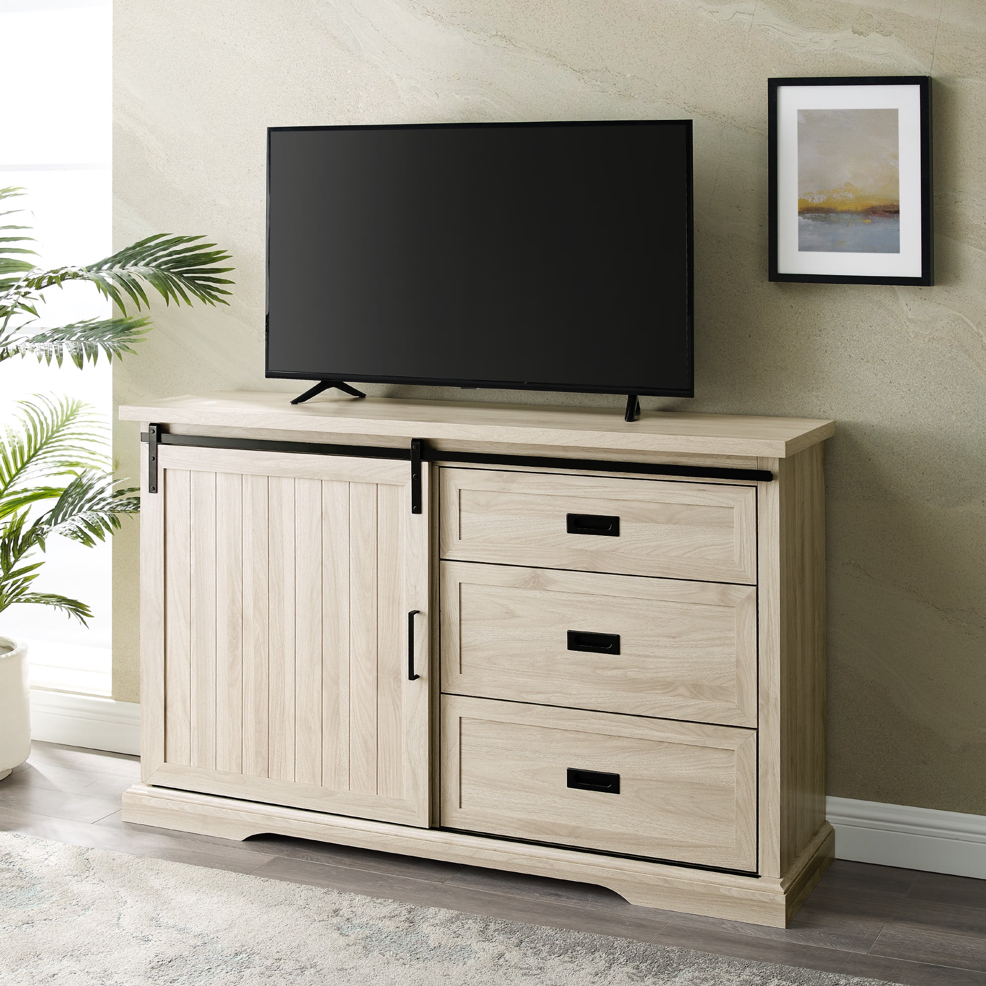 Manor Park Sliding Door TV Stand for TVs up to 60", Birch - Walmart.com