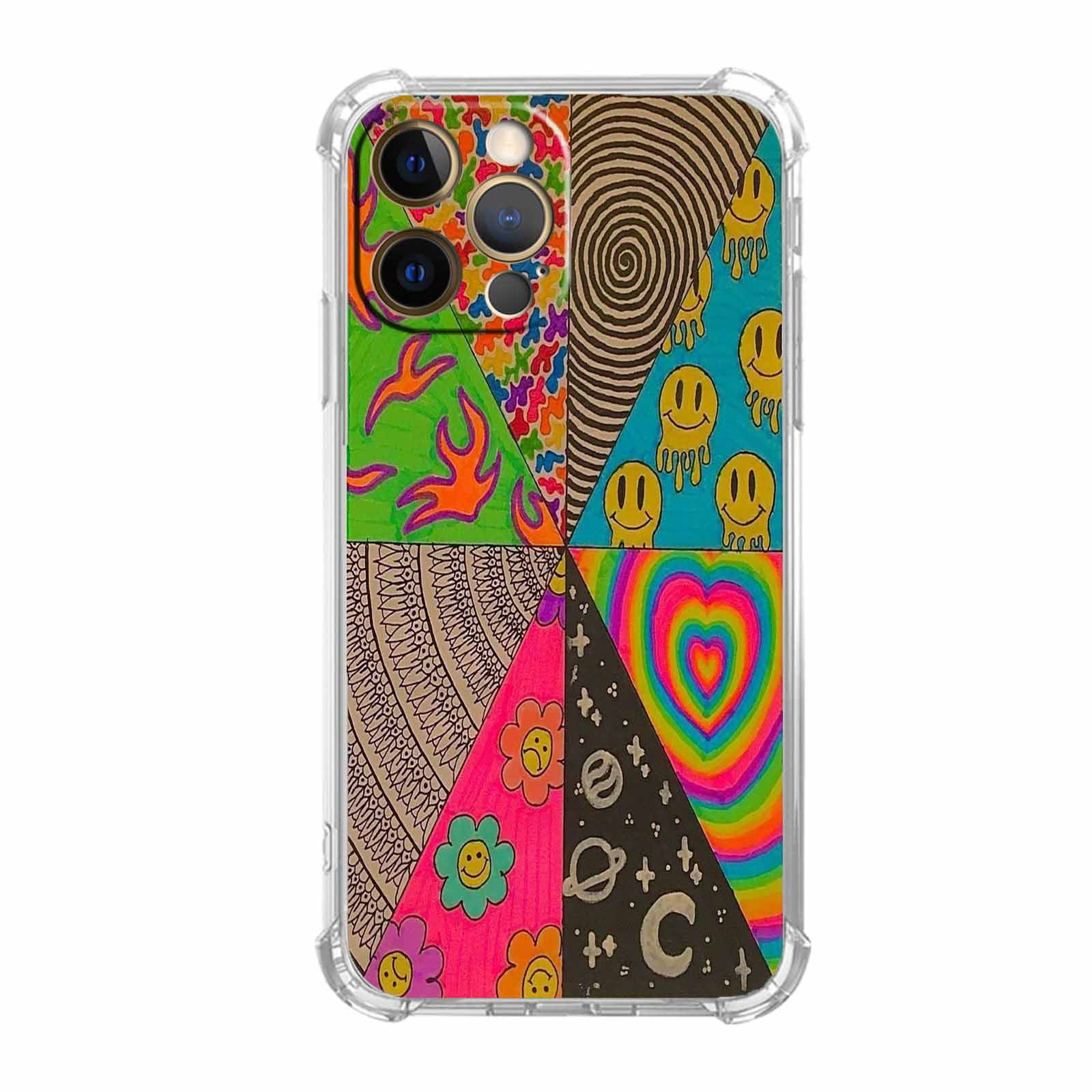 Hippie Indie Case for iPhone 12 Pro Max,Aesthetic Art Design Pattern ...