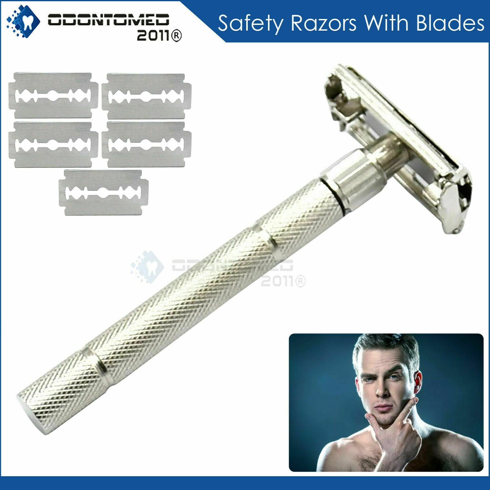 OdontoMed2011 Long Handle Double Edge Butterfly Opening Safety Razor ...