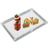 "Large Decorative Glass Crystal Vanity Tray, 12"" x 8"" Mirrored Serving Tray for Wedding ...