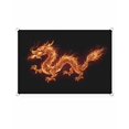 Dragons Flames Sun Shade Sail 12'X16' Orange Dragon Abstract Art Black ...