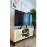Nathan James Mina TV Stand with Doors for TVs up to 55", Oak - Walmart.com