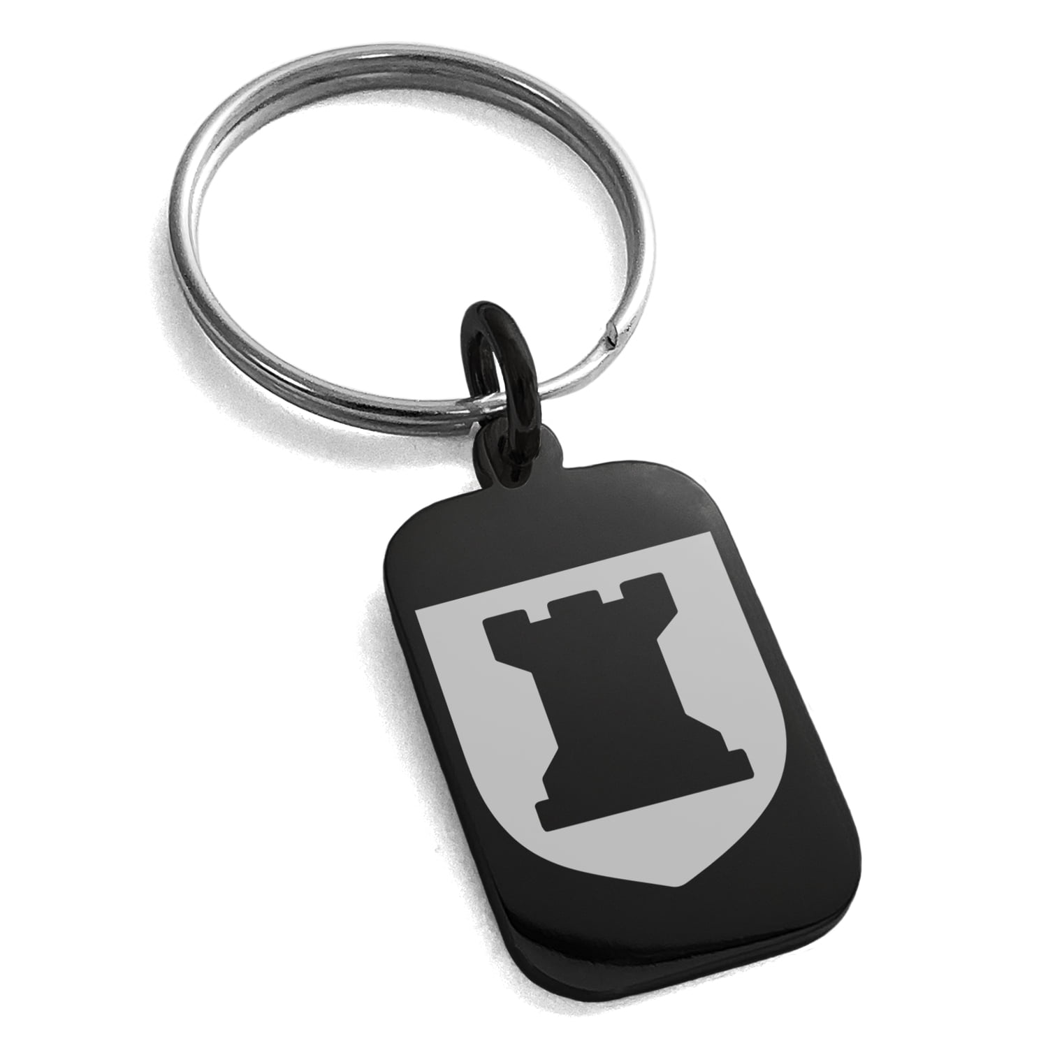 Stainless Steel Rook Strategy Coat of Arms Shield Engraved Small ...