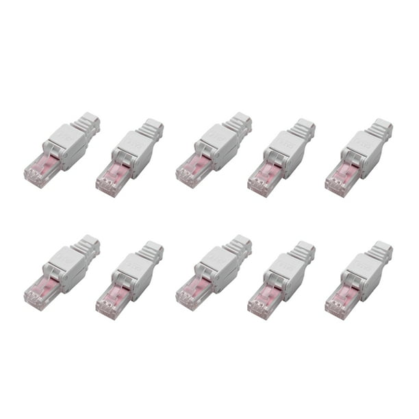 10 x Network Tool-Free RJ45 CAT6 LAN UTP Cable Plug Without Tools Cat5 ...