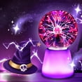 Plasma Ball Lamp, 3.5-Inch Interactive Touch Sensitive Lightning Sphere ...