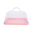 Pink Portable Cake Carrier with Lid for Storage Safe Plastic 6.5 Inches ...
