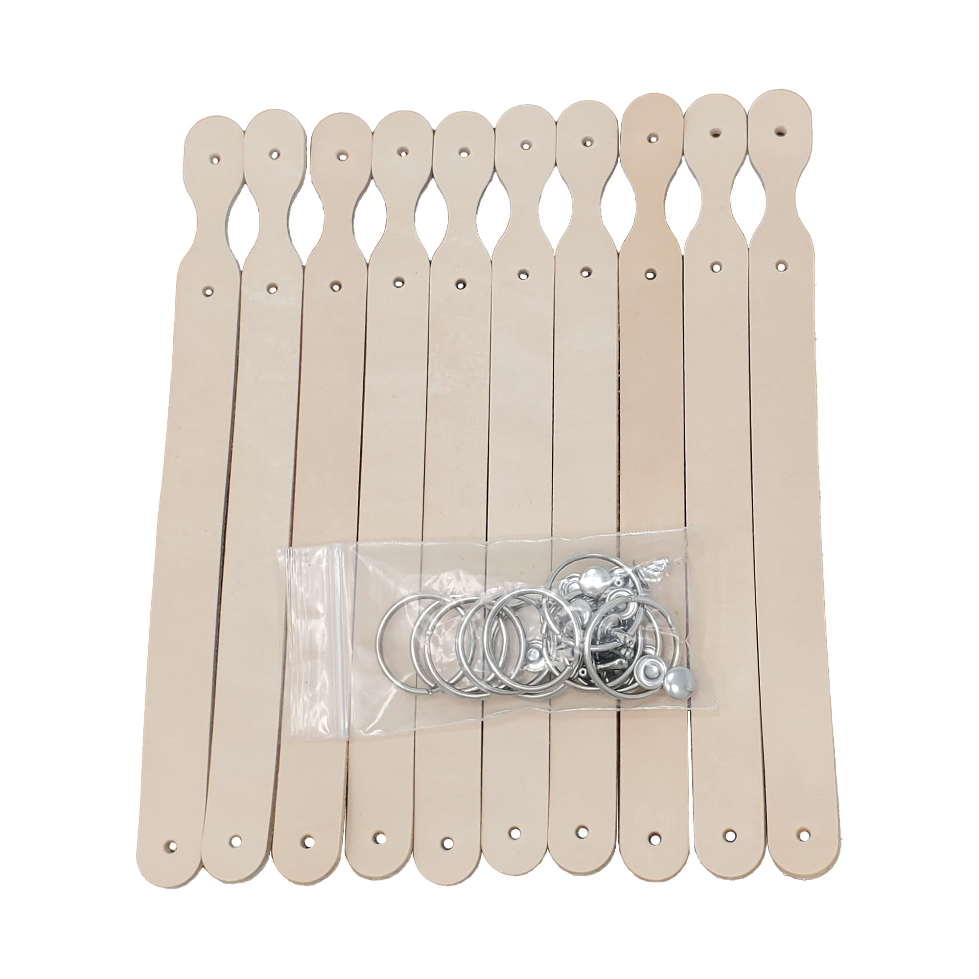 10 Packs Blank Leather Keychains -Engraving Ready Full Grain Leather ...