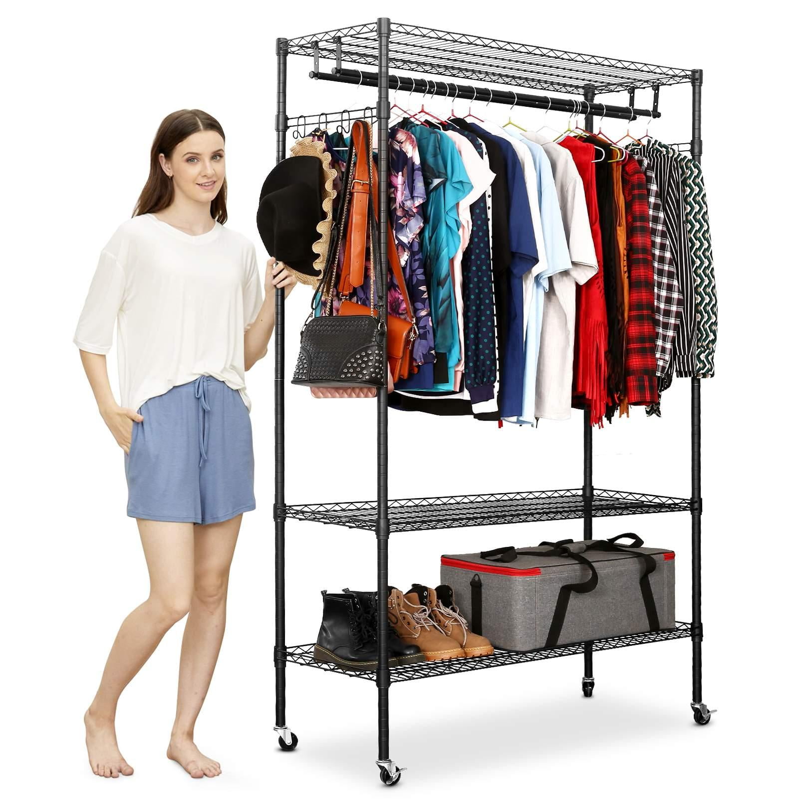Buy Devo 550Lbs 3-Tiers Heavy Duty Clothing Garment Racks with 2 ...