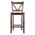 Winsome Wood Victor 2-Pc V-back Counter Stool Set, Walnut Finish ...