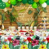 4 Pack Hawaiian Luan Tablecloths - 86.6”x51.2” Disposable Plastic ...