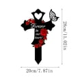 18 Inch Metal Cross Memorial Garden Stake, Rose & Butterfly Tribute ...