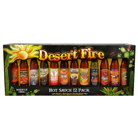 Dat'l Do-It Desert Fire Hot Sauce Gift Set, 12 Assorted Flavors, 36 ...