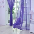 2 Panels Solid Color Sheer Curtains, 78.74"×39.37" Rod Pocket Glass ...