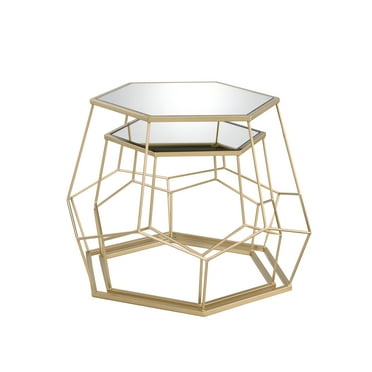 Furniture of America Parata Contemporary C-Shape Steel Nesting Tables ...
