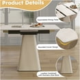 COSMOS Expandable Square Dining Table with Sintered Stone Top & Leather ...