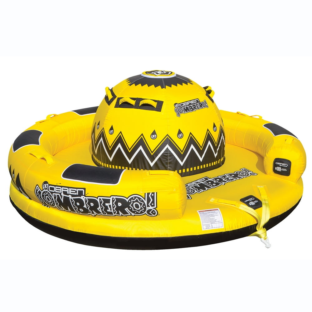 OBrien Inflatable 4 Person Sombrero Towable Boat Lake Water Raft Tube ...