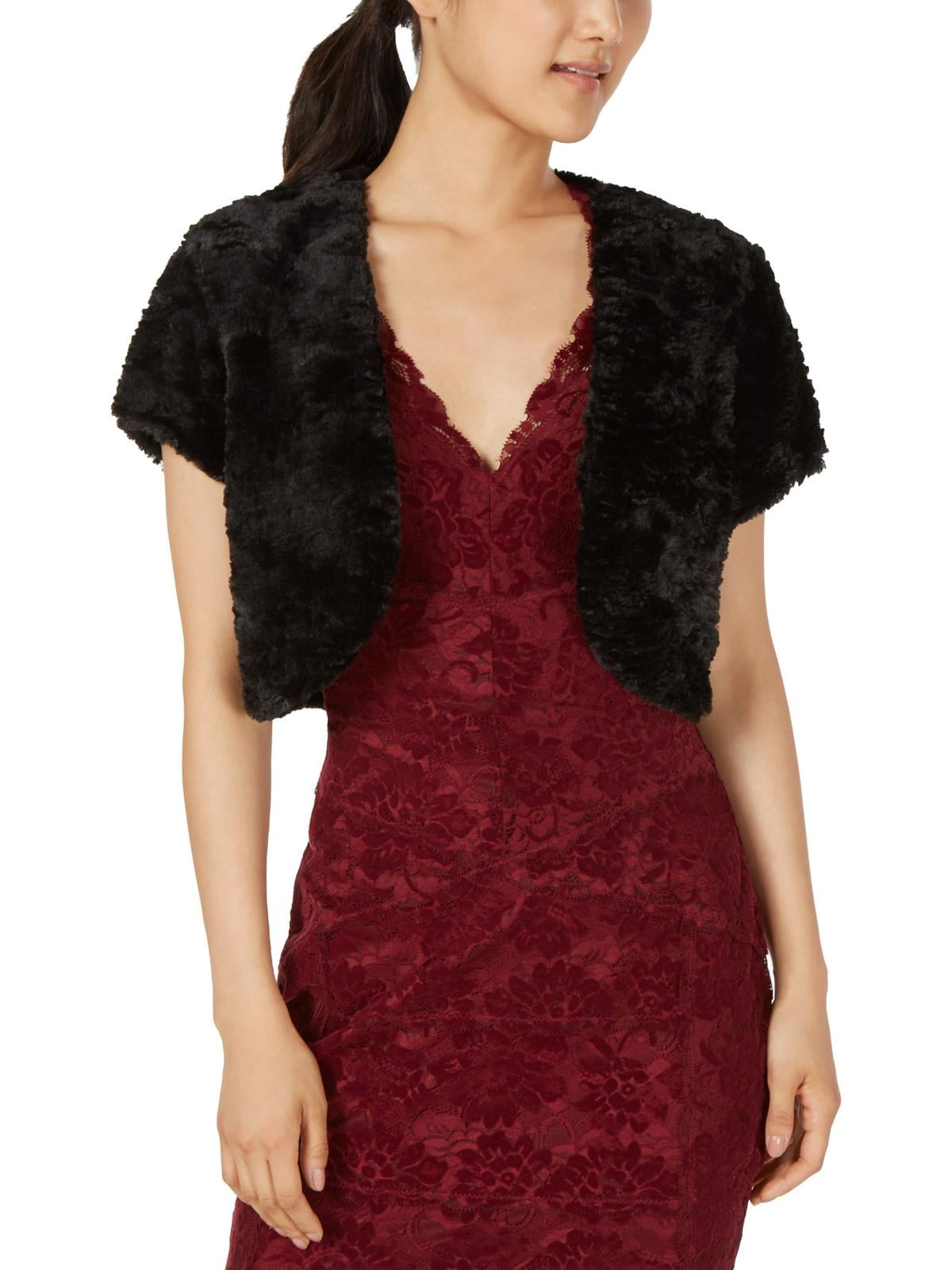 BCX Womens Juniors Faux Fur Open Front Bolero - Walmart.com