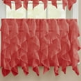 Sheer Voile Vertical Ruffle Window Kitchen Curtain 24" Tiers & Valance ...