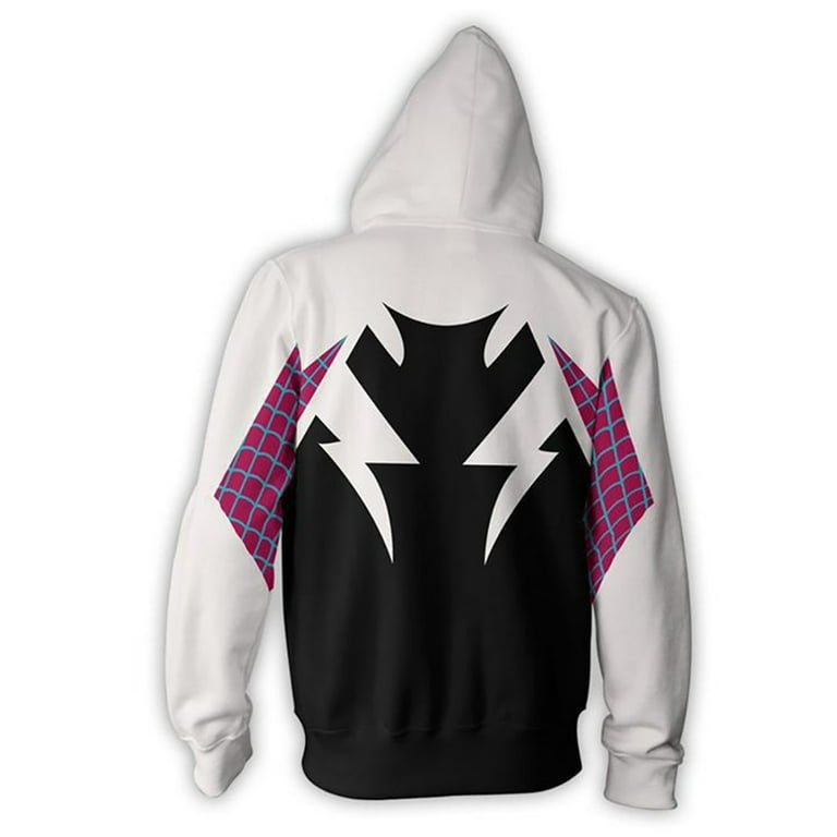 Spider Gwen Cosplay Hoodie, 3D Style, Zipper, Long Sleeve Spider Gwen Cosplay Hoodie, 3D Style, Zipper, Long Sleeve