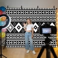 Black Lozenge Backdrops for Photography, Coastal Geometric Striped Folk ...