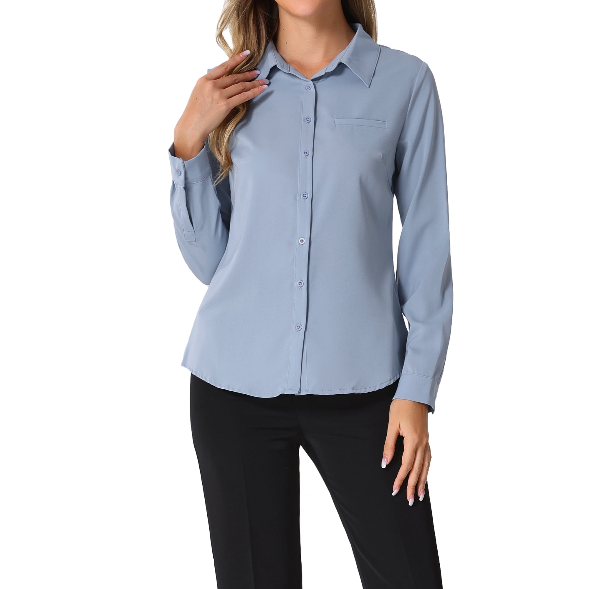 Click here for Inspire Chic Womens Color Block Button Down Long S... prices