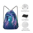 Magic Neon Light Jellyfish Drawstring Backpack Gym String Bag Sports ...